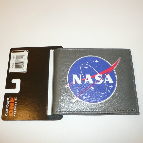 Concept One | Bags | Nasa Logo Wallet Bifold American Flag Mens Gray ...